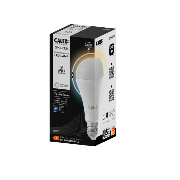 Slimme lamp E27 | Calex Smart Home | Peer (Led, 14W, 1400lm, 2200-4000K, Dimbaar) Calex Kabelshop.nl